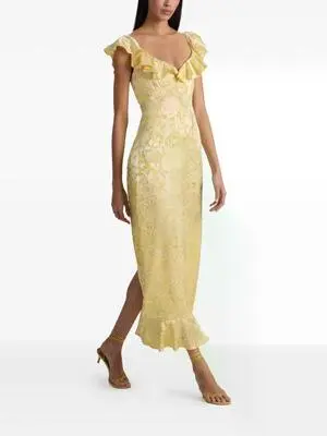 Alice + Olivia Gemma Floral-jacquard Midi Dress