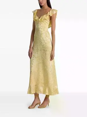 Alice + Olivia Gemma Floral-jacquard Midi Dress