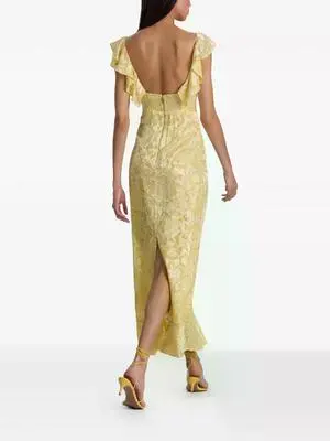 Alice + Olivia Gemma Floral-jacquard Midi Dress