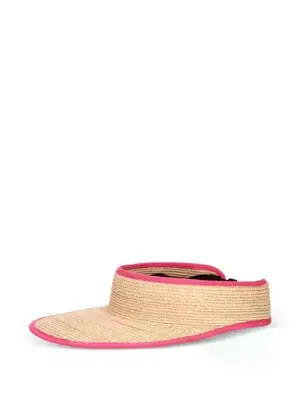 Borsalino Woven Visor With Contrast Trim - Neutrals