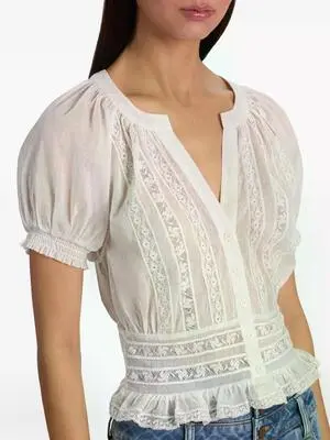 Alice + Olivia Kathryn Lace-detailed Blouse - White