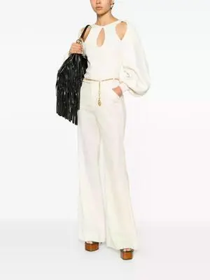 Chloé Cut-out Puff-sleeve Sweater - Neutrals