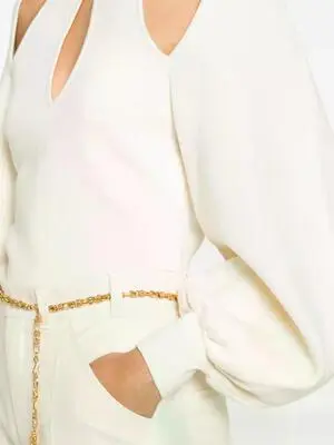 Chloé Cut-out Puff-sleeve Sweater - Neutrals