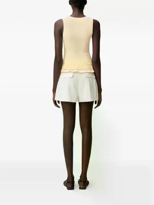 Claudie Pierlot Floral Embellished Ribbed Knit Top - Yellow