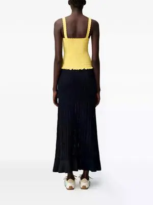 Claudie Pierlot Ruffled Pointelle-knit Tank Top