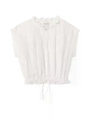 Claudie Pierlot Lace-trim Pleated Shirt - White