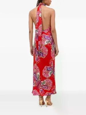 Rixo Butterfly-bloom Jacquard Maxi Dress - Red
