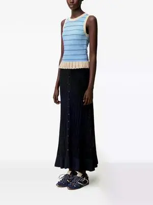 Claudie Pierlot Sleeveless Striped Knit Top With Peplum Hem