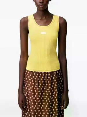 Claudie Pierlot Ribbed-knit Tank Top - Yellow