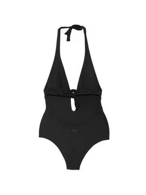 FISICO Halterneck Swimsuit With Ring Detail - Black