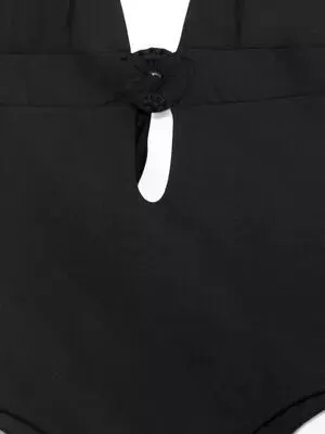 FISICO Halterneck Swimsuit With Ring Detail - Black