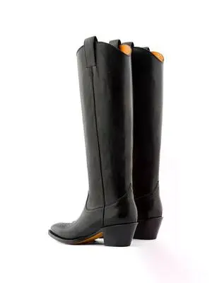 BUTTERO® Embroidered Leather Boots - Black