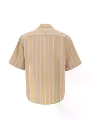PAOLO PECORA Striped Boxy-fit Shirt - Neutrals