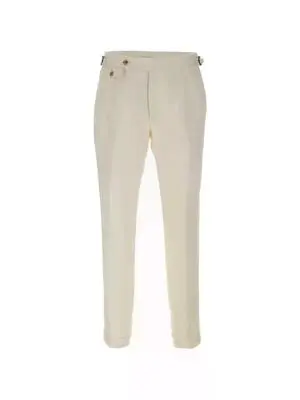 BARBA NAPOLI Pleated Linen Trousers