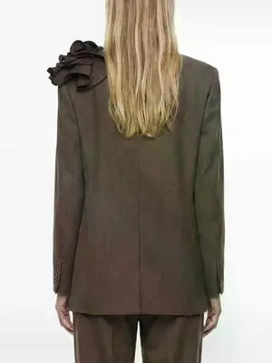Magda Butrym Floral-appliqué Blazer - Brown