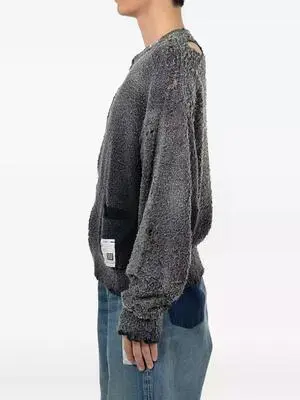 Mihara Yasuhiro Distressed Zip-up Cardigan - Black