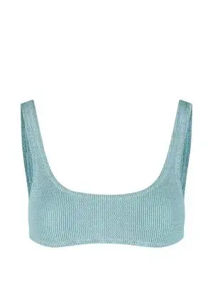 MC2 SAINT BARTH Naima Crinkle Bikini Top - Blue