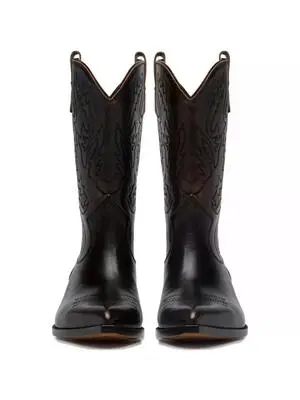 BUTTERO® Embroidered Leather Boots - Brown