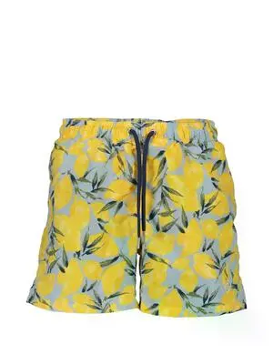 Gant Lemon-print Swim Shorts - Blue