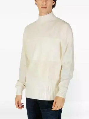 Calvin Klein Ribbed Colour-block Sweater - Neutrals