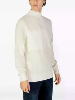 Calvin Klein Ribbed Colour-block Sweater - Neutrals