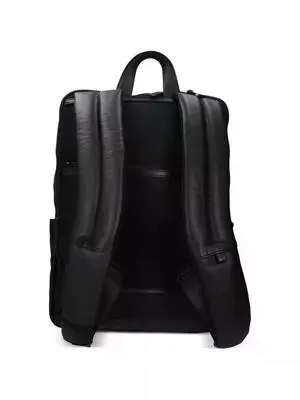 PIQUADRO Leather Backpack With Debossed Logo