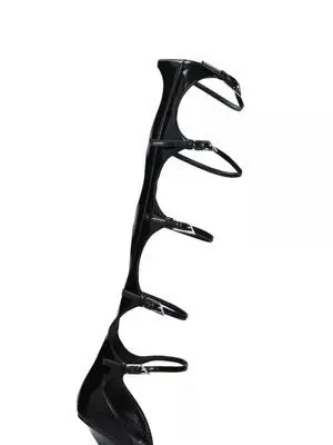 Attico Patent Leather Buckle-strap Sandals