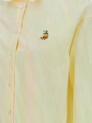 Maison Kitsuné Striped Embroidered Shirt