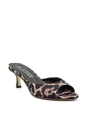 JULIE DEE Leopard-print Kitten Heel Sandals