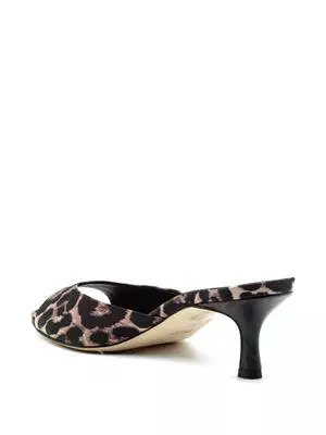 JULIE DEE Leopard-print Kitten Heel Sandals