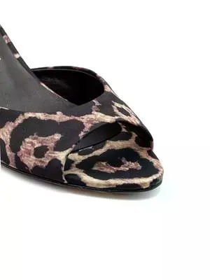 JULIE DEE Leopard-print Kitten Heel Sandals
