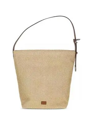 Pinko Woven Buckle-strap Bucket Bag