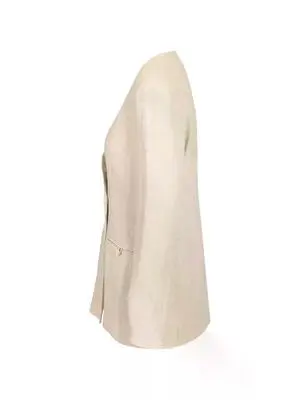 Emporio Armani Textured Double-breasted Blazer - Neutrals