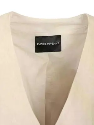 Emporio Armani Textured Double-breasted Blazer - Neutrals