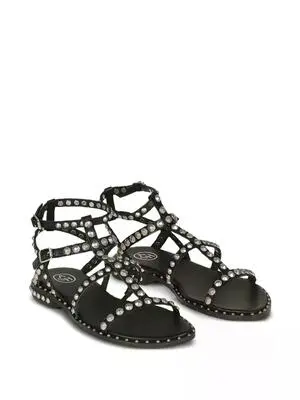 Ash Stud-embellished Cage Sandals - Black