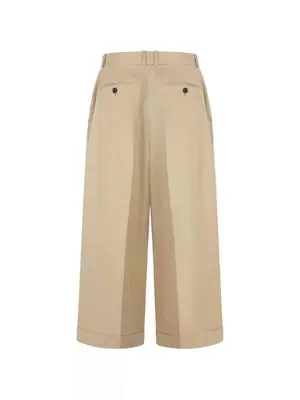 THE ROW Pleated Twill Trousers - Neutrals
