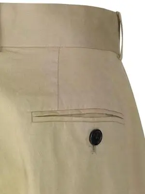 THE ROW Pleated Twill Trousers - Neutrals