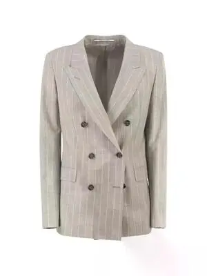Tagliatore Double-breasted Pinstripe Blazer - Grey