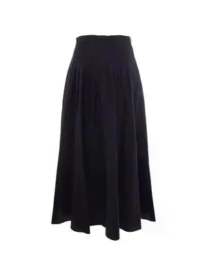 Max Mara Pleated Cotton Skirt - Black