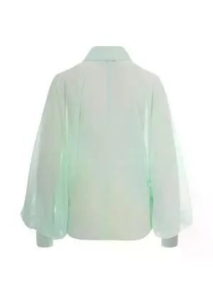 Patrizia Pepe Puff-sleeve Sheer Shirt