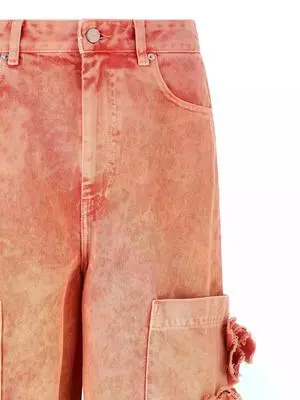 GANNI Floral-appliqué Cargo Jeans