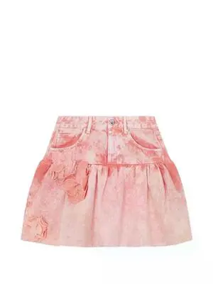 GANNI Floral-appliqué Flared Skirt - Pink