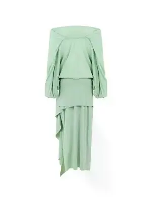 LES FILLES D'EVA Asymmetrical Draped Maxi Dress