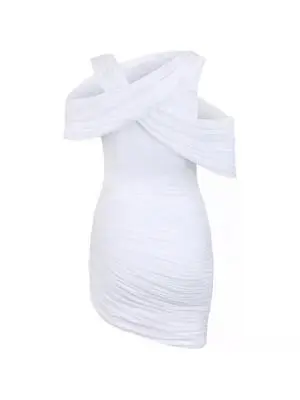 LES FILLES D'EVA Asymmetrical Ruched Mini Dress