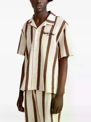 ONLY THE BLIND Crochet-knit Striped Shirt