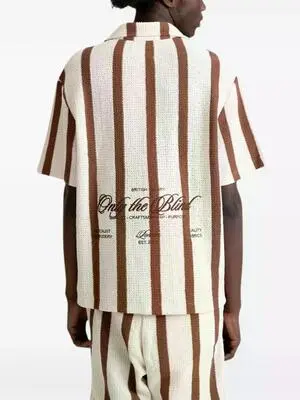 ONLY THE BLIND Crochet-knit Striped Shirt