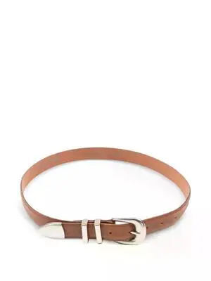 Naked & Famous Denim Leather Belt With Metal Tip - Brown