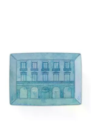 Versace Palazzo Architectural-print Rectangular Plate - Blue