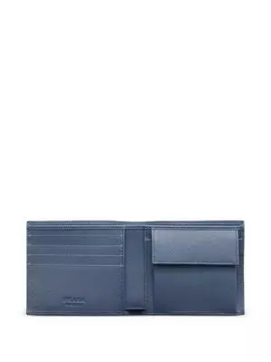 Prada Saffiano-leather Wallet With Coin Purse - Blue