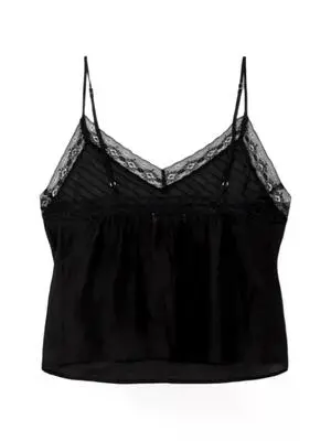 RE/DONE Sofia Lace-trim Pintuck Camisole
